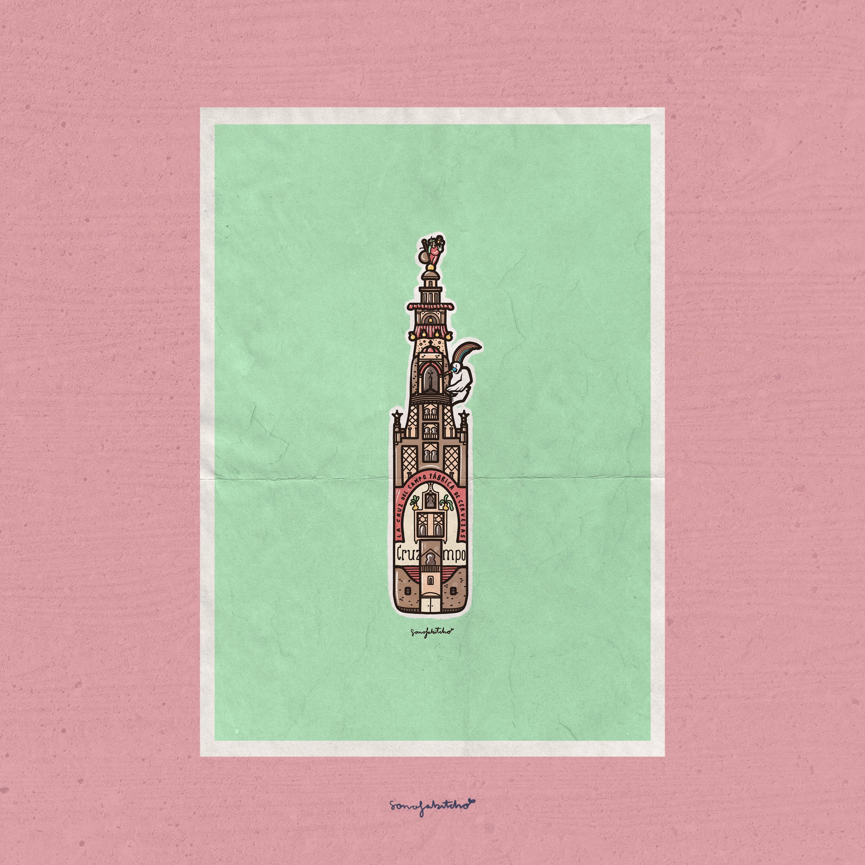 Lámina de Cruzcampo / Poster / Ilustración / Arquitectura / - Etsy España