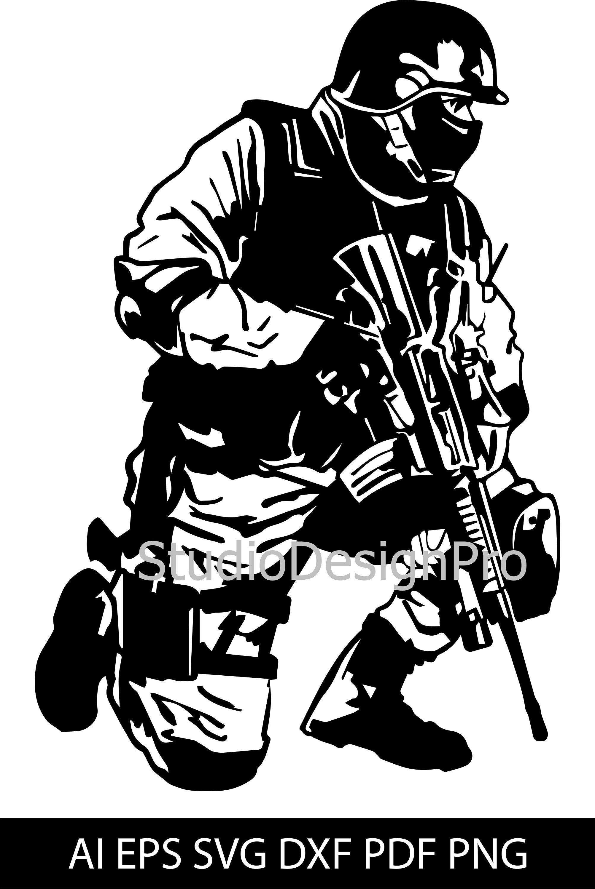 Commando SVG dxf png clipart vector cricut cut cutting cnc | Etsy