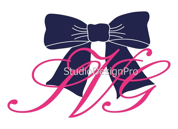 SVG Monograms PNG Alphabet Bow Topper Fancy Monogram - Etsy