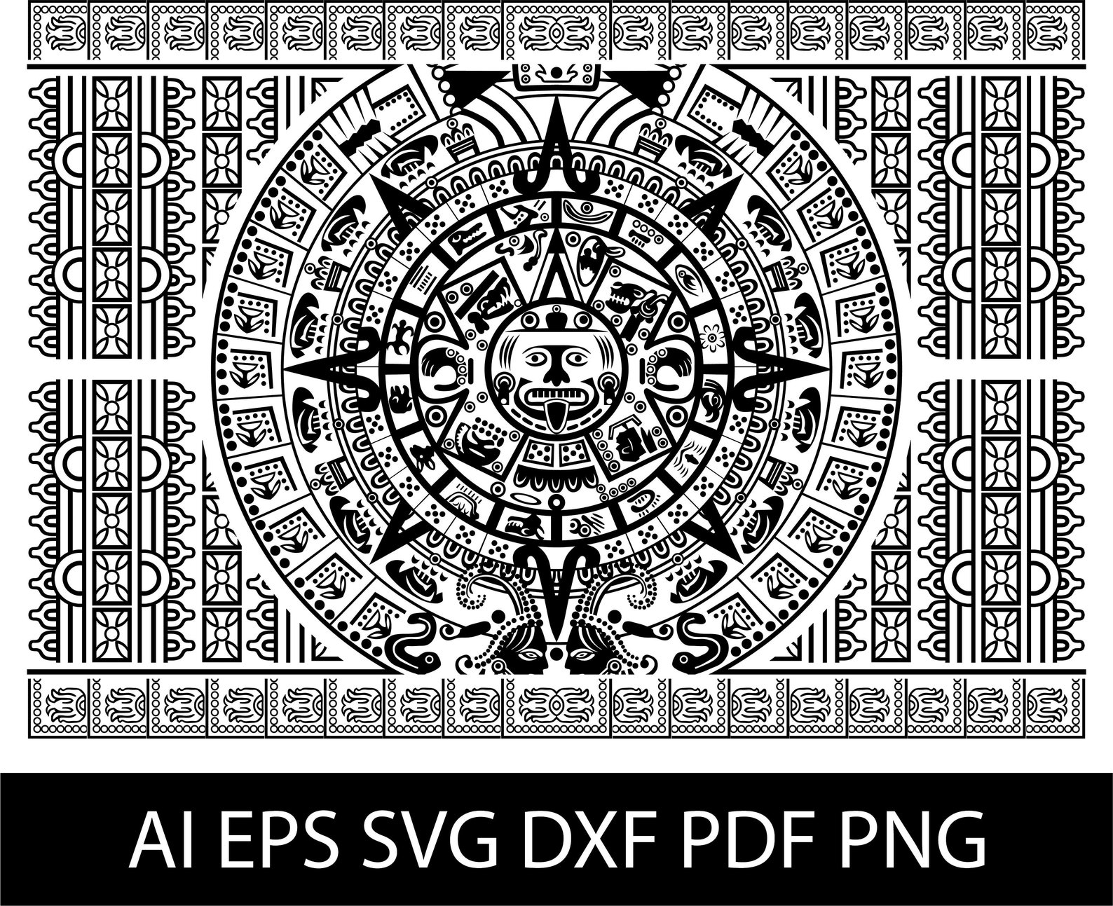 Calendrier maya SVG EPS AI dxf pdf png. Version | Etsy