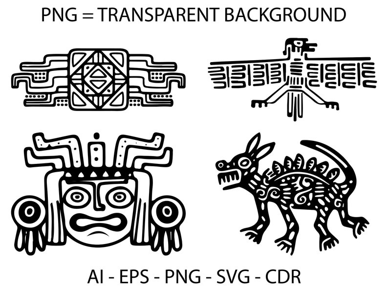 Arte azteca svg, eps, ai, png, cdr - Etsy México