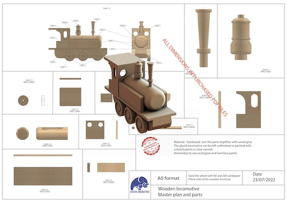 Wooden Train Blueprints