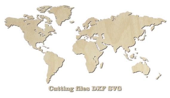 World Map Printable and Cut Png Jpg Dxf Svg Ai Eps Files - Etsy