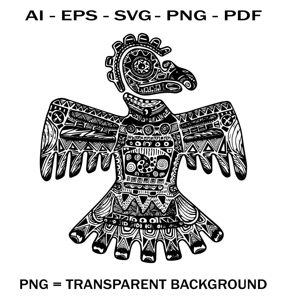 Aztec Eagle SVG, EPS, AI, Pdf, Png - Etsy
