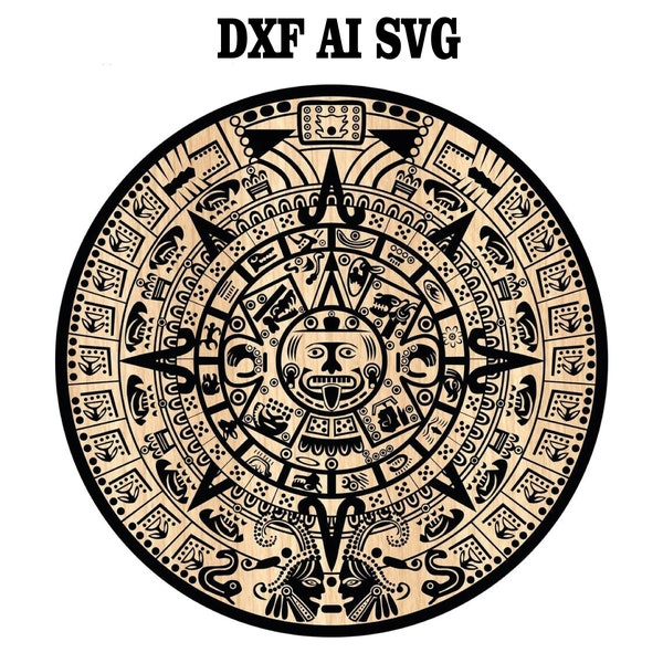 Aztec Calendar Svg - Etsy