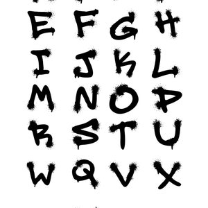 Graffiti Alphabet SVG PNG PDF Instant Download - Etsy
