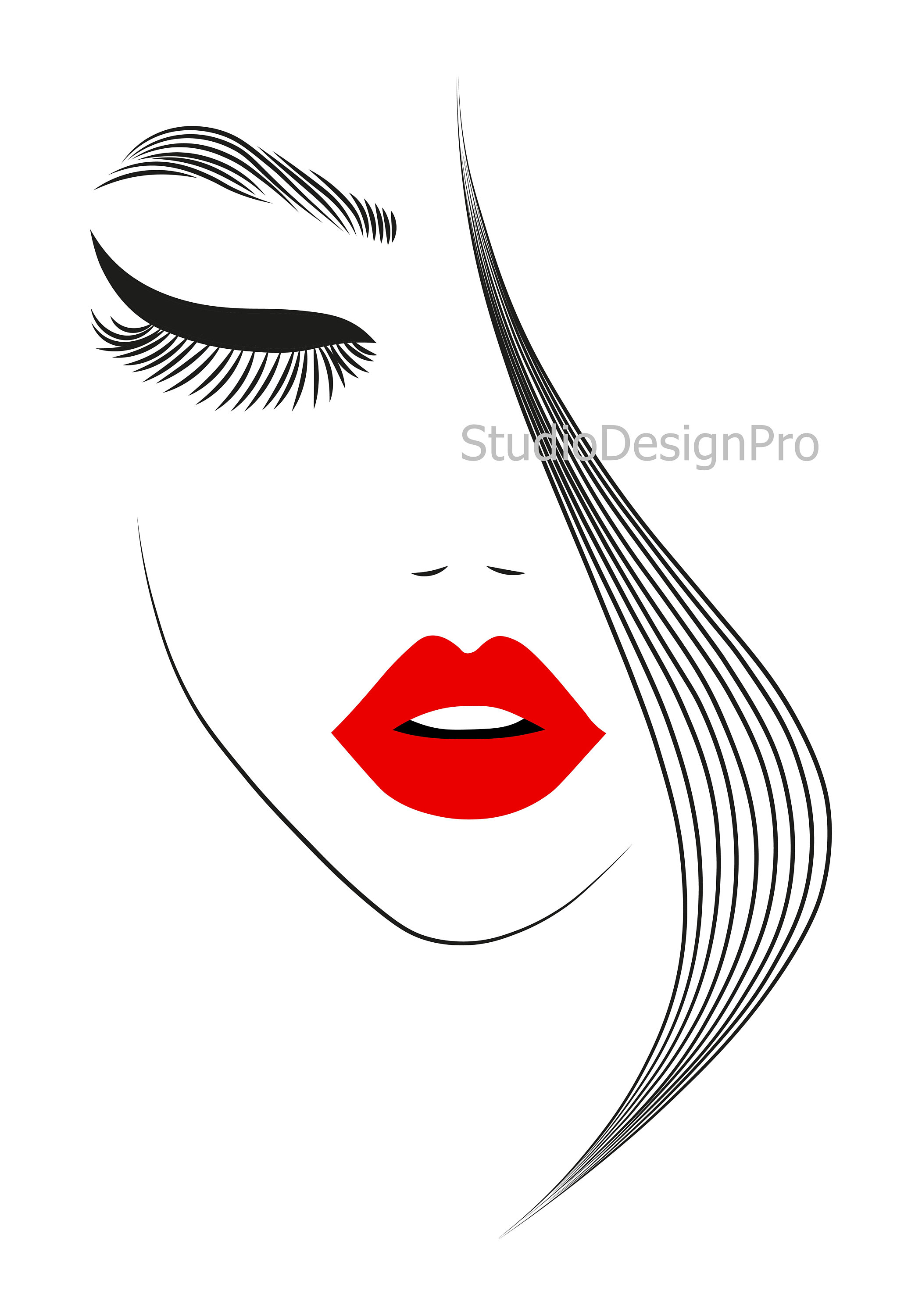 Lady Line Drawing