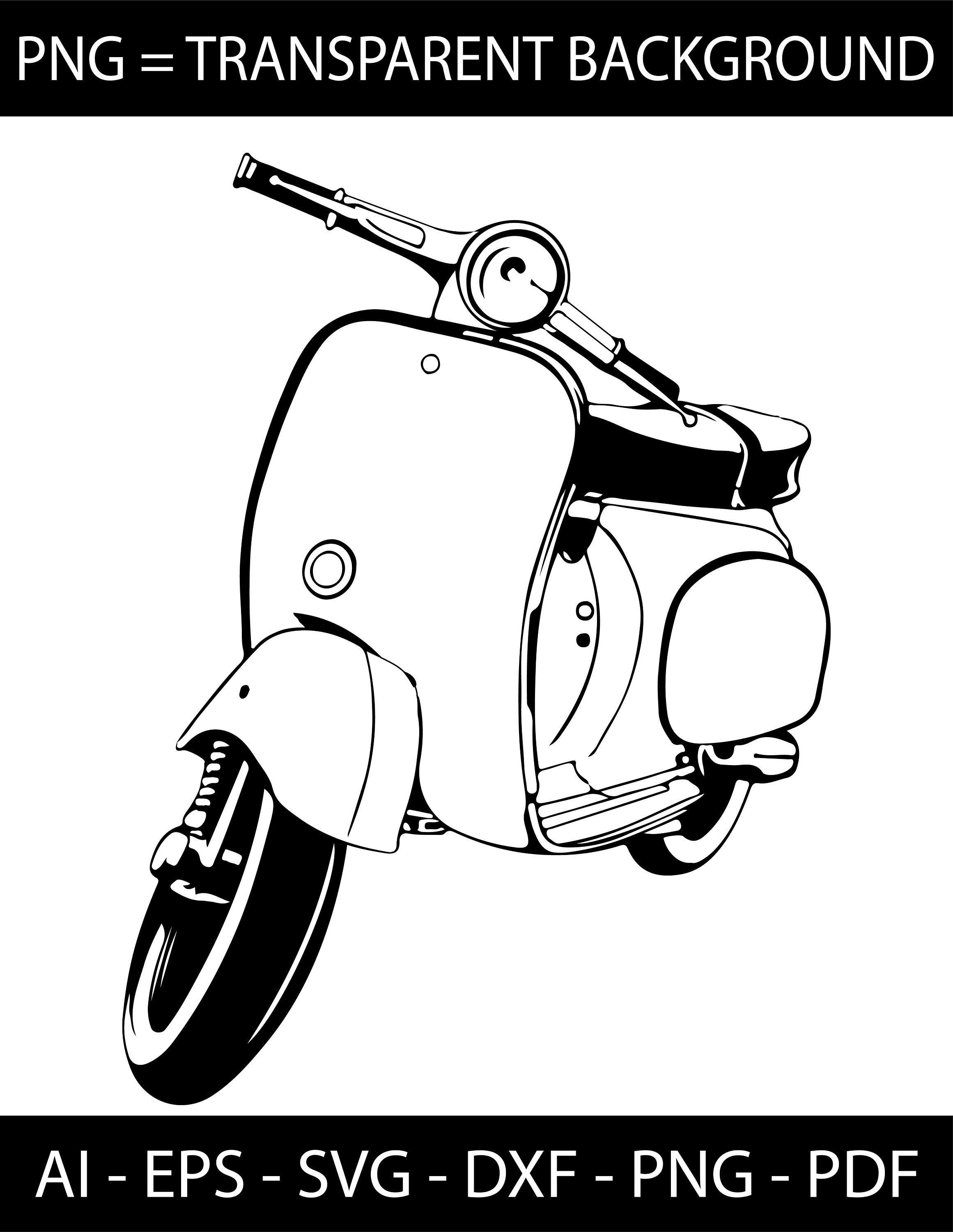 Vespa Drawing Template