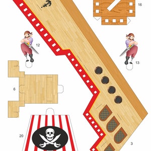 Paper Model Pirate Ship | Pirate Ship | Paper Craft | 3D Paper Model ...