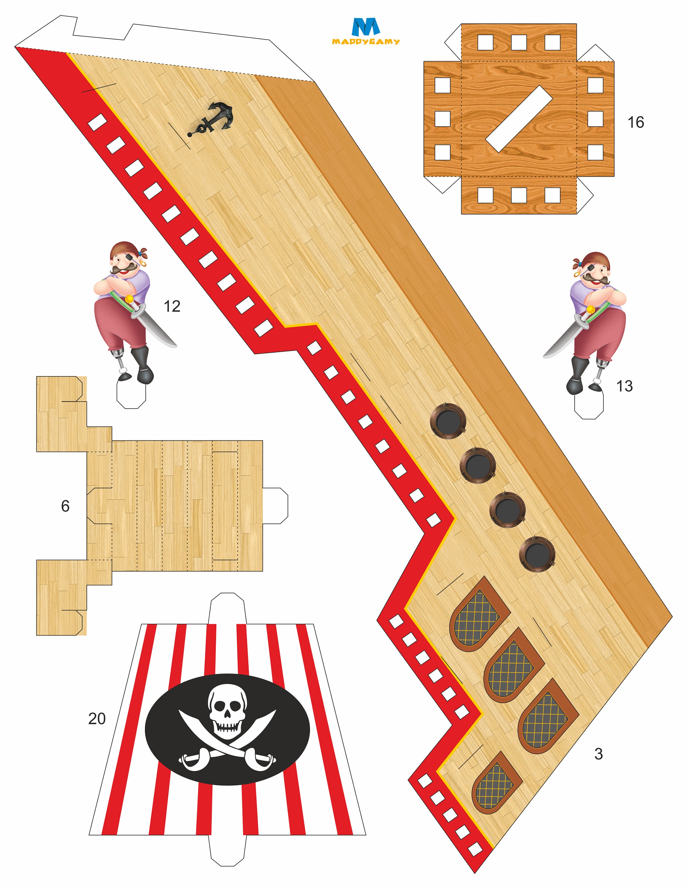 Printable Pirate Ship Template