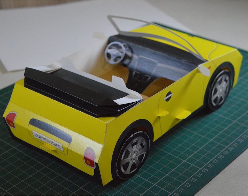 Convertible Car Paper Model Its Really Run Car Paper Craft 3D Paper ...