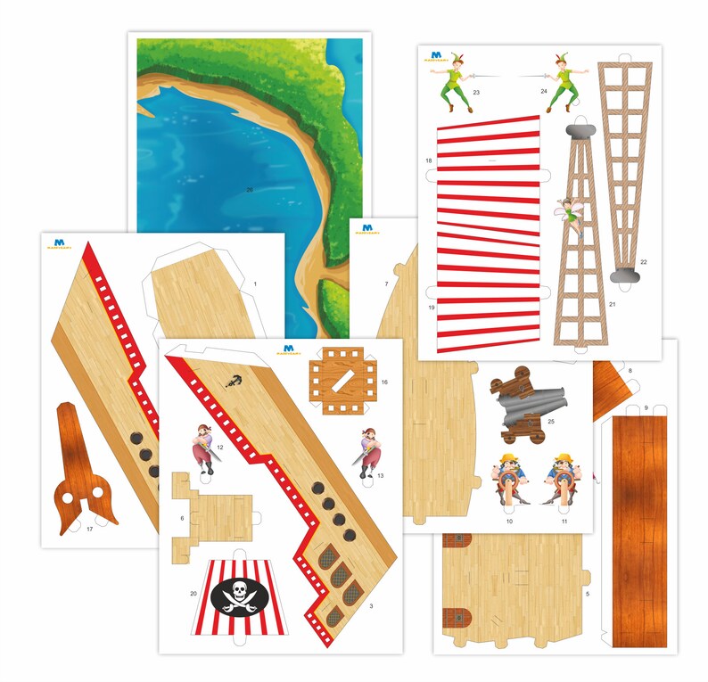 Paper Model Pirate Ship | Pirate Ship | Paper Craft | 3D Paper Model ...