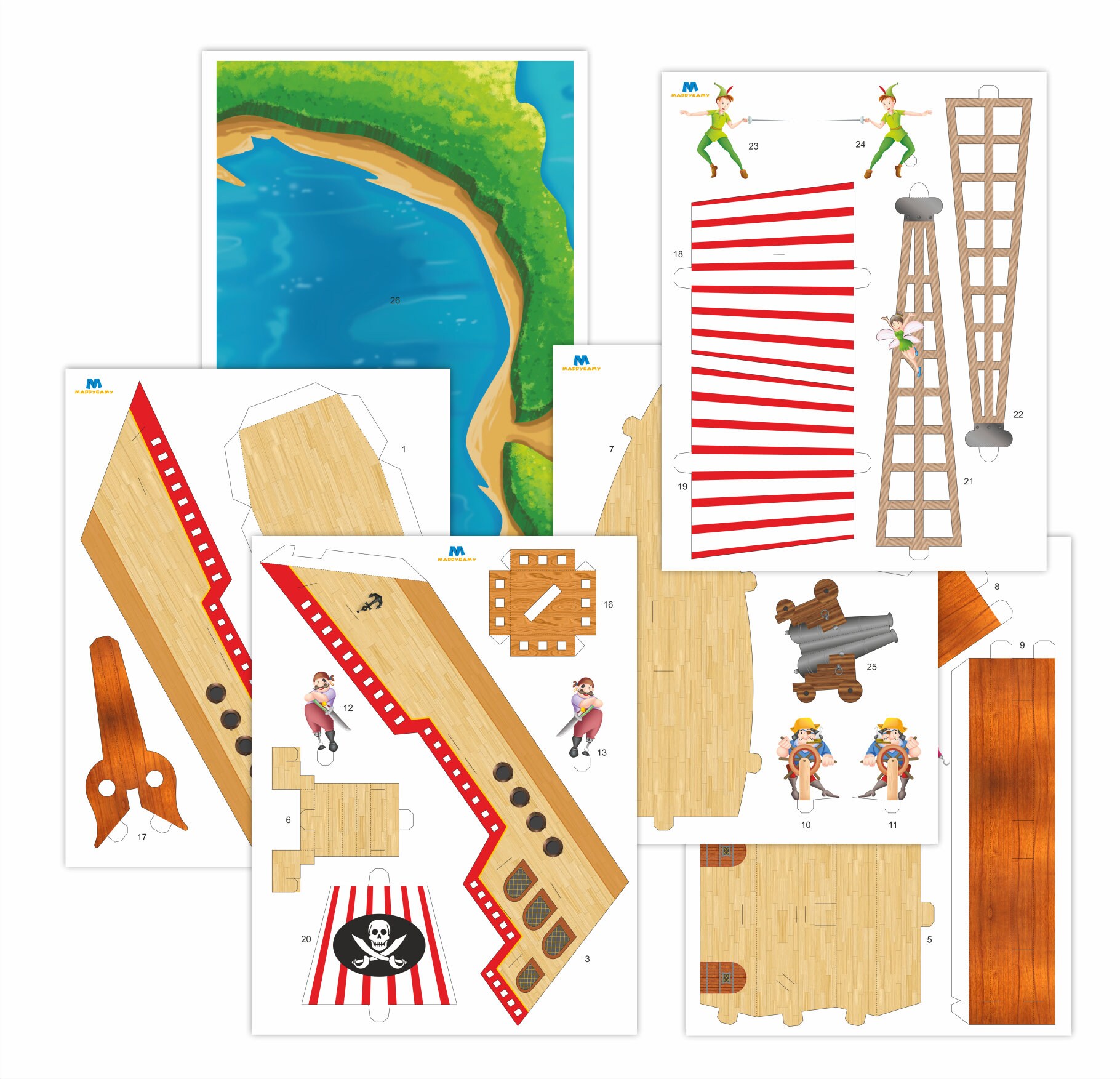 Pirate Ship Paper Pattern