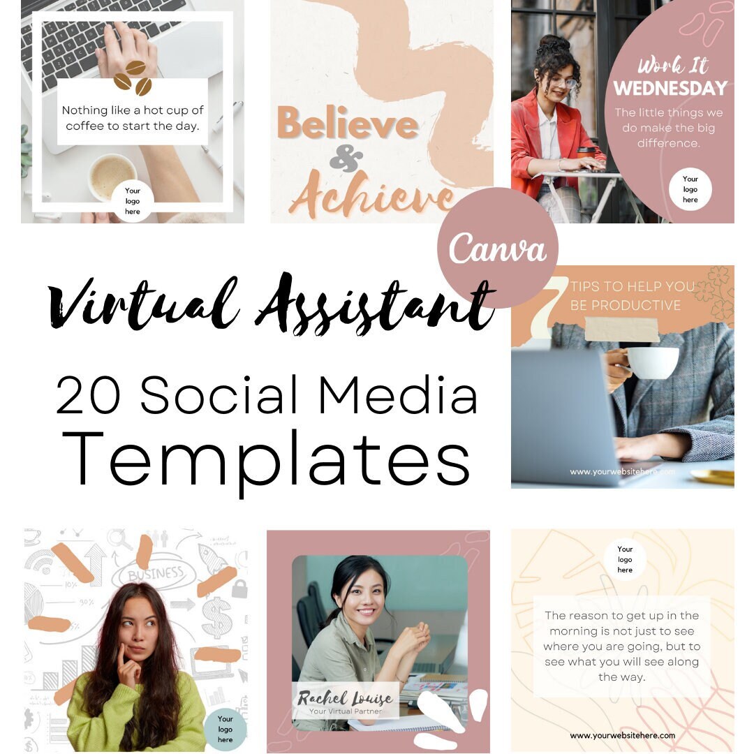 Social Media Posts for Virtual Assistants | Canva Templates | Unique ...