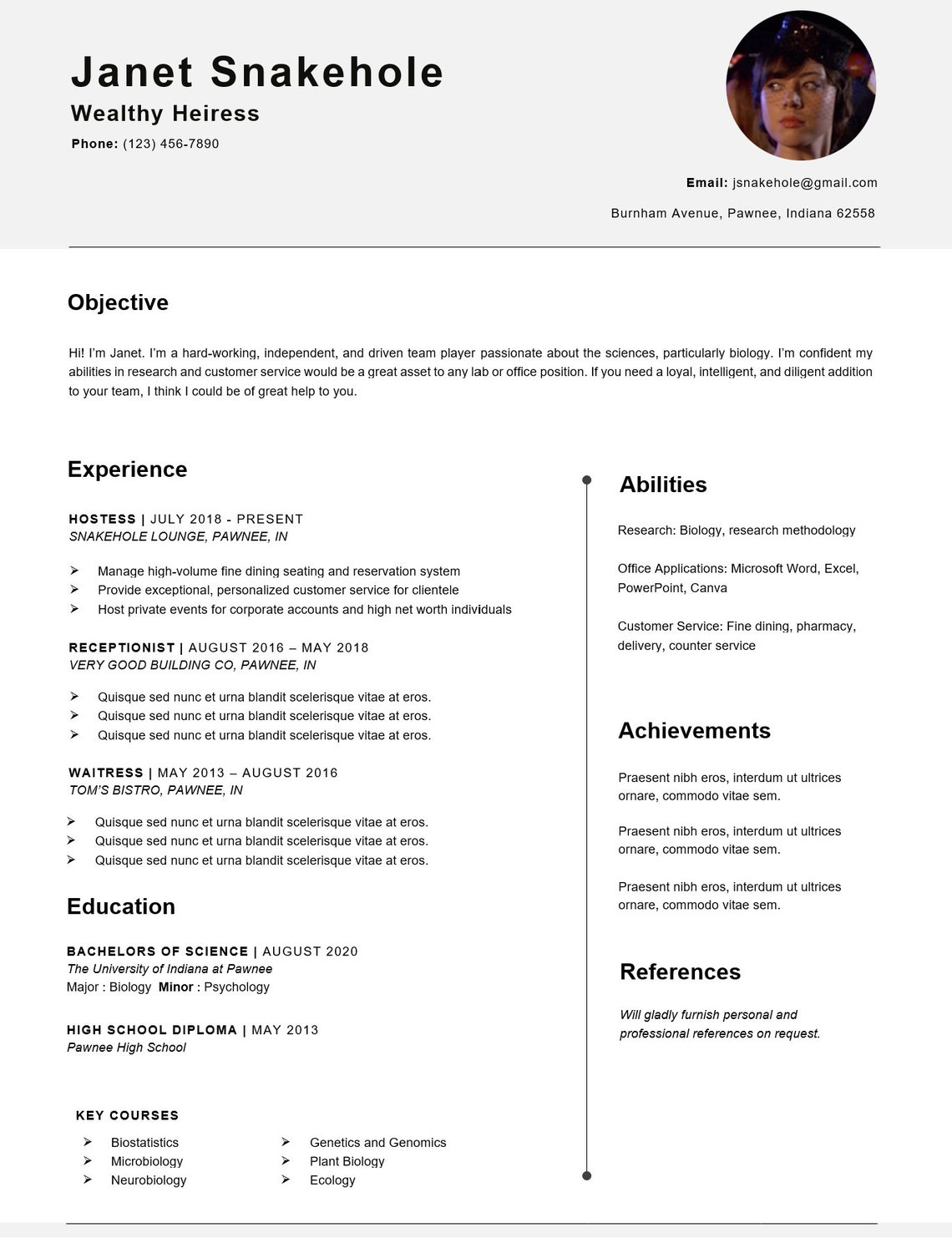 New Graduate Resume Template, Professional Resume, Customizable CV ...
