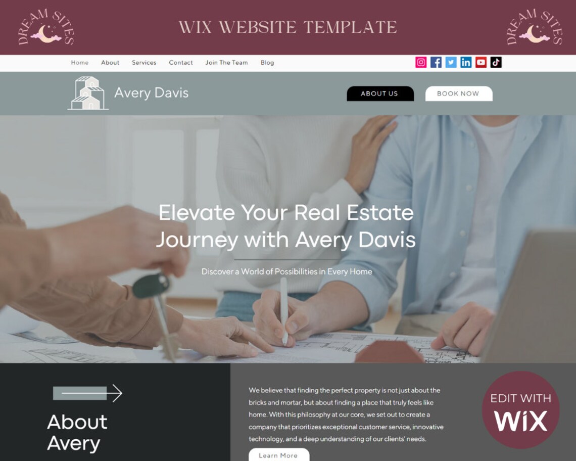 Real Estate Agent Wix Website Template Website Template for Realtors ...