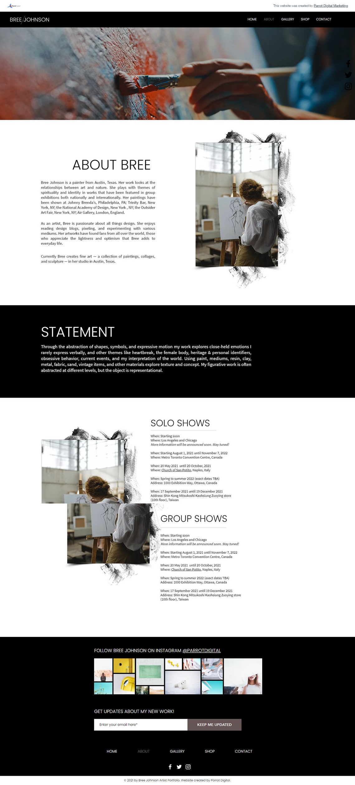 Wix Artist Portfolio Website Template | Website Template for Artist ...