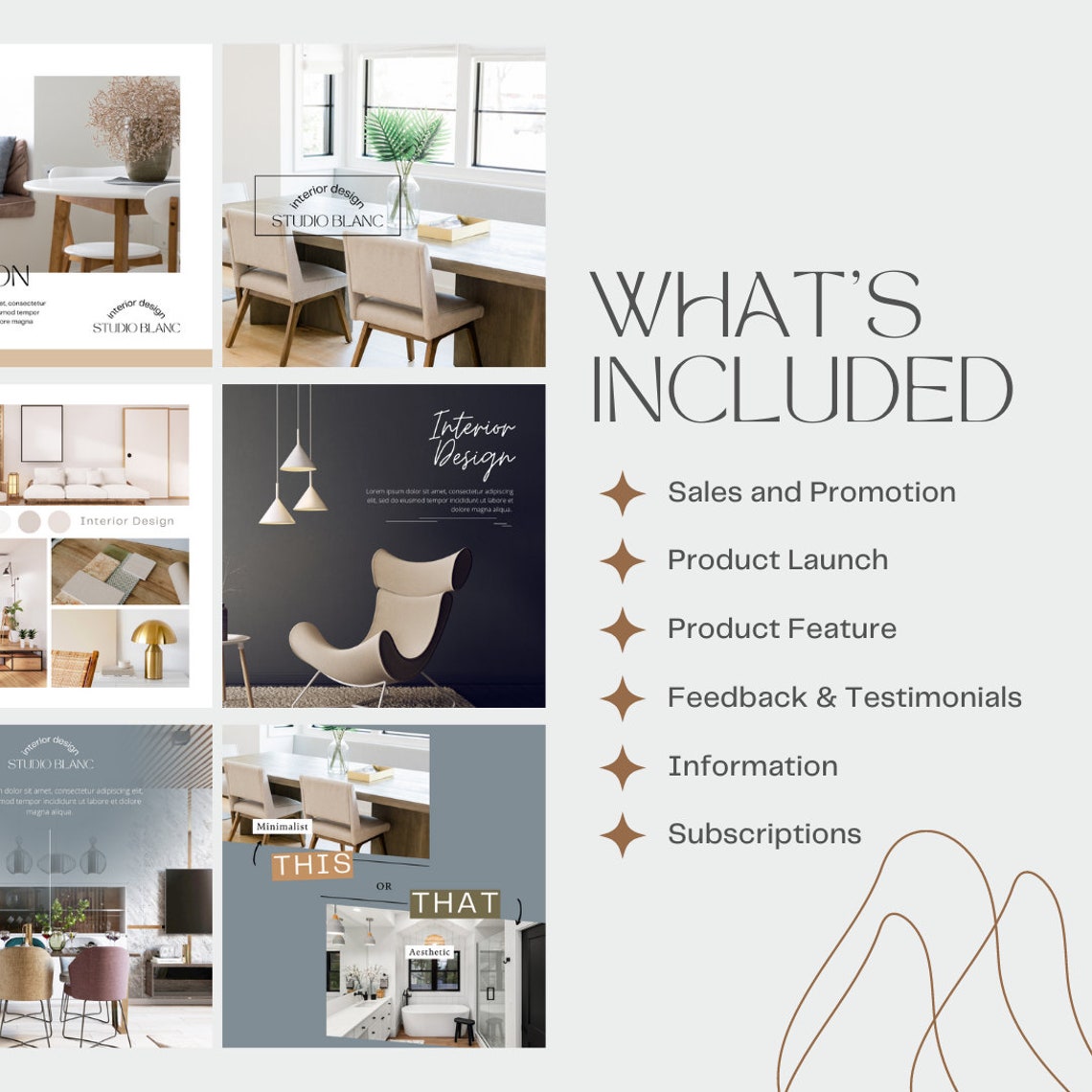 100 Social Media Posts for Interior Design Canva Templates Unique Canva ...