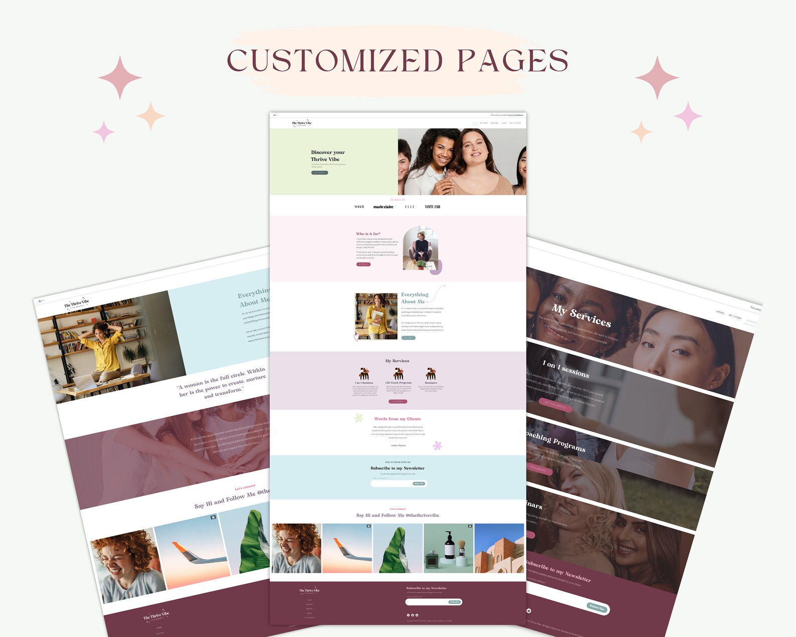 The Thrive Vibe Wix Template | Website Template for Life Coaches ...