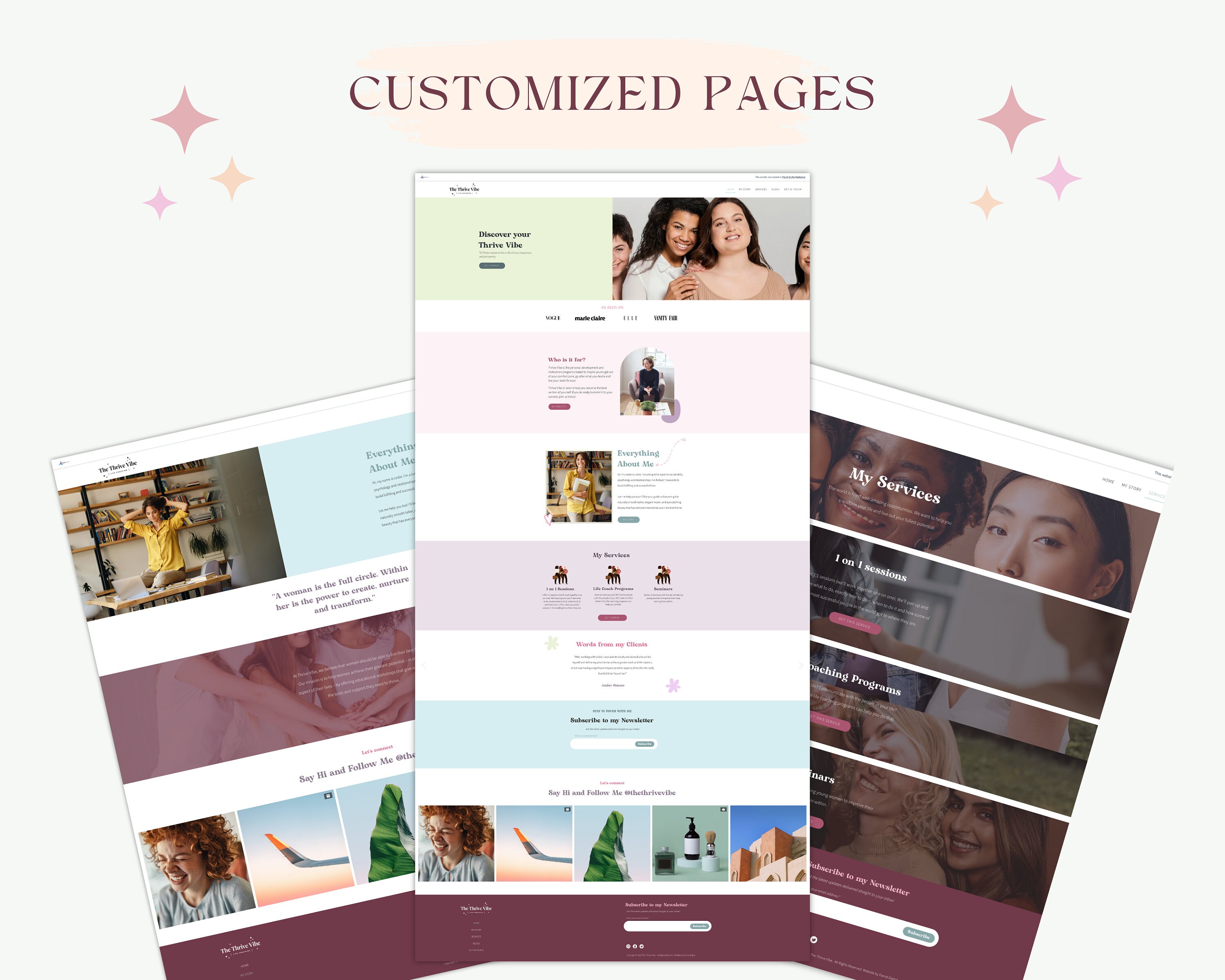 The Thrive Vibe Wix Template | Website Template for Life Coaches ...