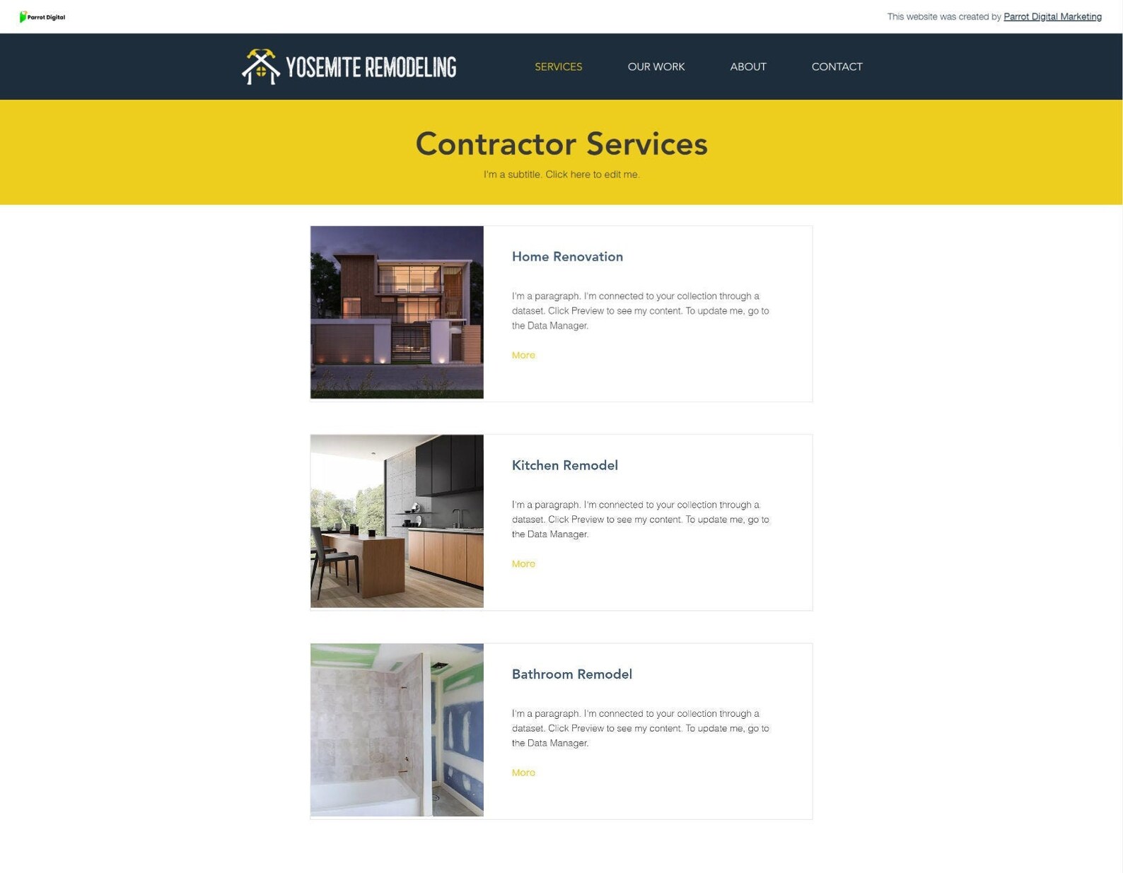 Wix Contractor Website Template / Remodeling Template Website / Wix ...