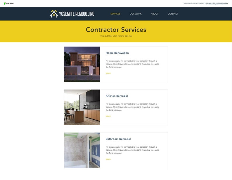 Wix Contractor Website Template / Remodeling Template Website / Wix ...