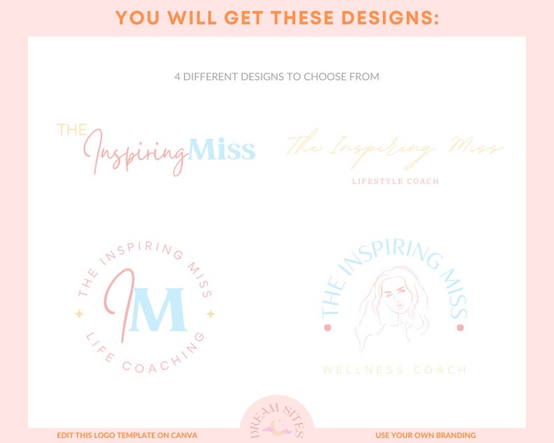 Logo Template Canva | Editable Logo Design | the Inspiring Miss | Logo ...