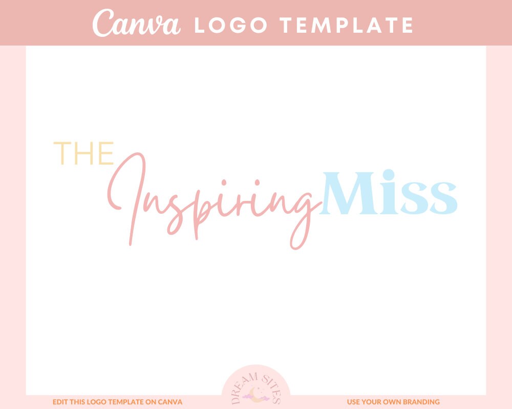 Logo Template Canva | Editable Logo Design | the Inspiring Miss | Logo ...