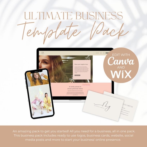 Vibrant Ultimate Business Template Pack Wix Website Canva - Etsy