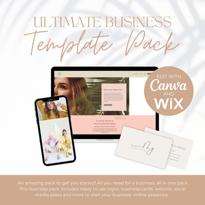 Vibrant Ultimate Business Template Pack | Wix Website | Canva Templates ...