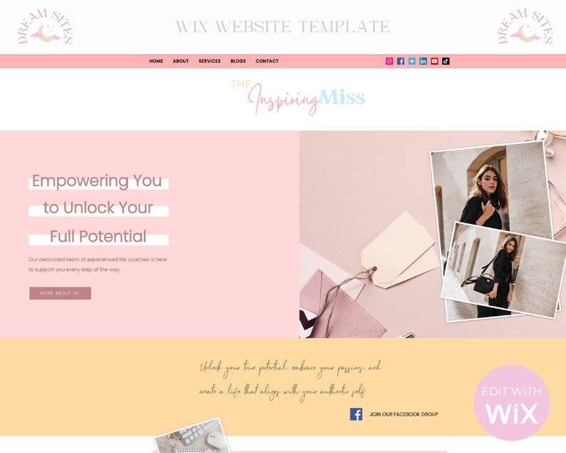 The Inspiring Miss Wix Website Template | Website Template for Life ...