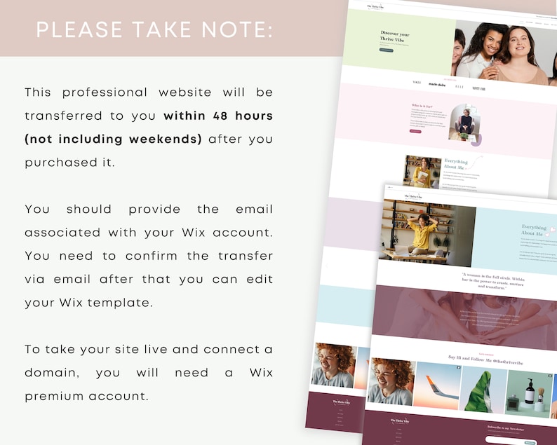 The Thrive Vibe Wix Template | Website Template for Life Coaches ...