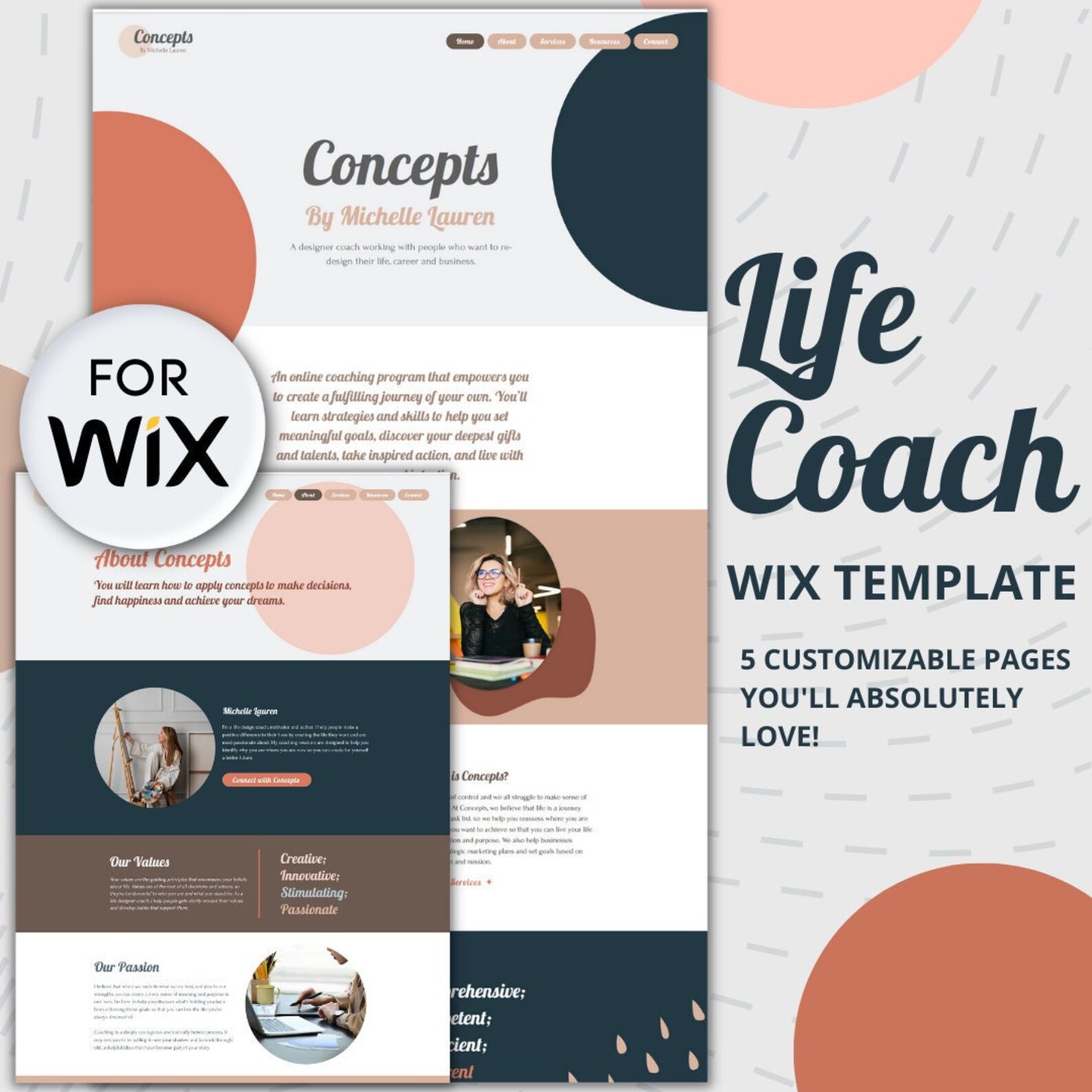 Wix Life Coach Website Template | Website Template for Life Coaches ...