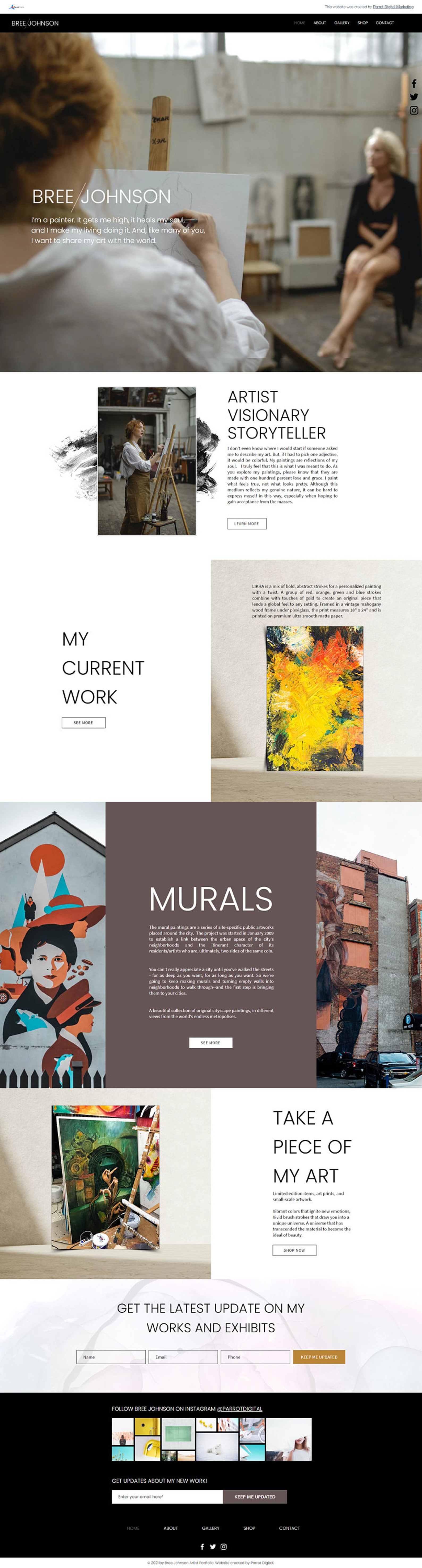 Wix Artist Portfolio Website Template | Website Template for Artist ...