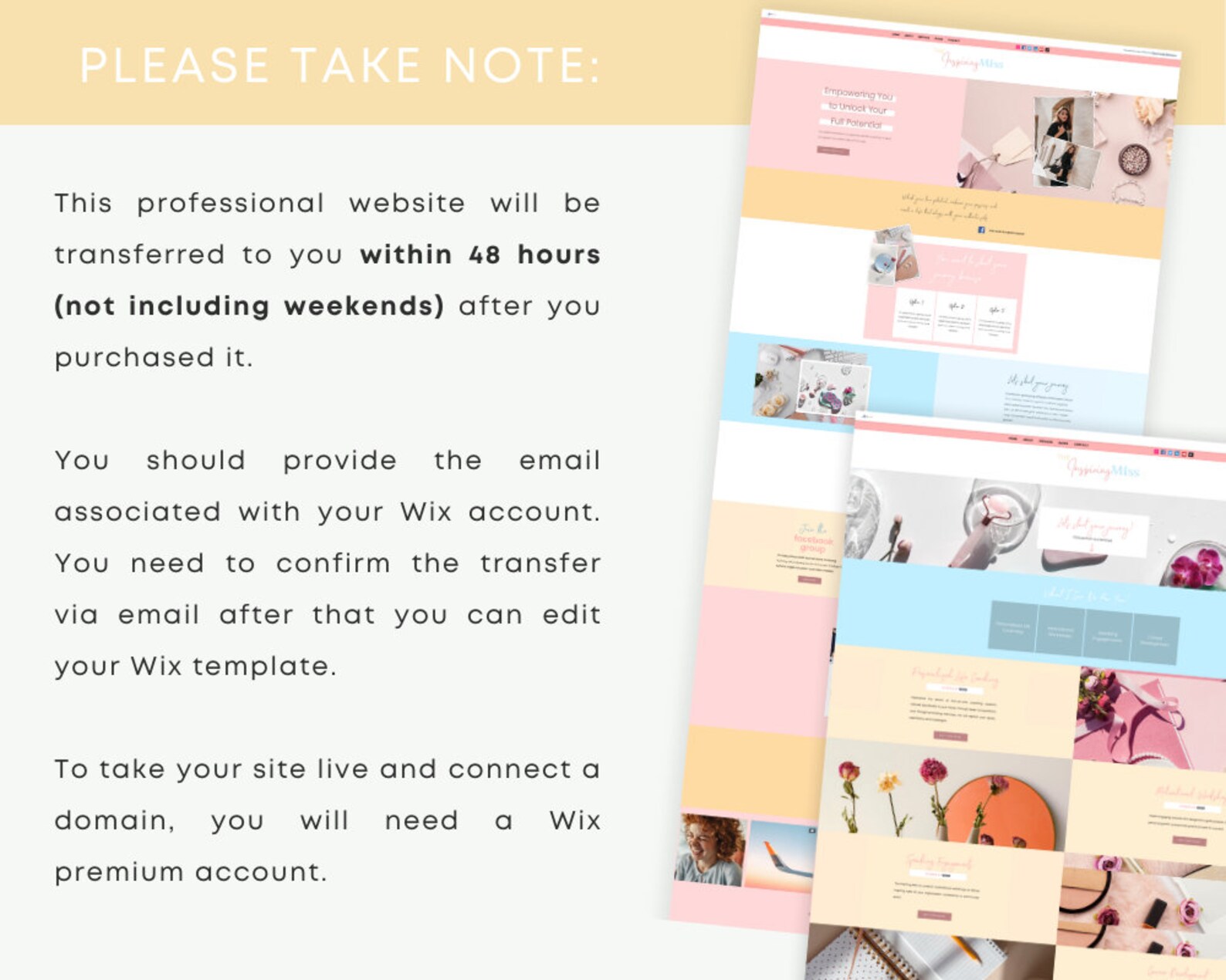 The Inspiring Miss Wix Website Template | Website Template for Life ...