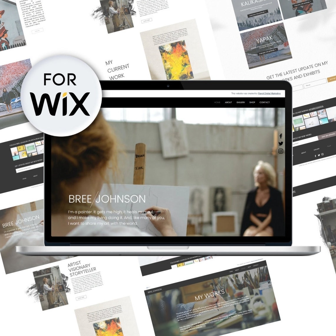 Wix Artist Portfolio Website Template | Website Template for Artist ...
