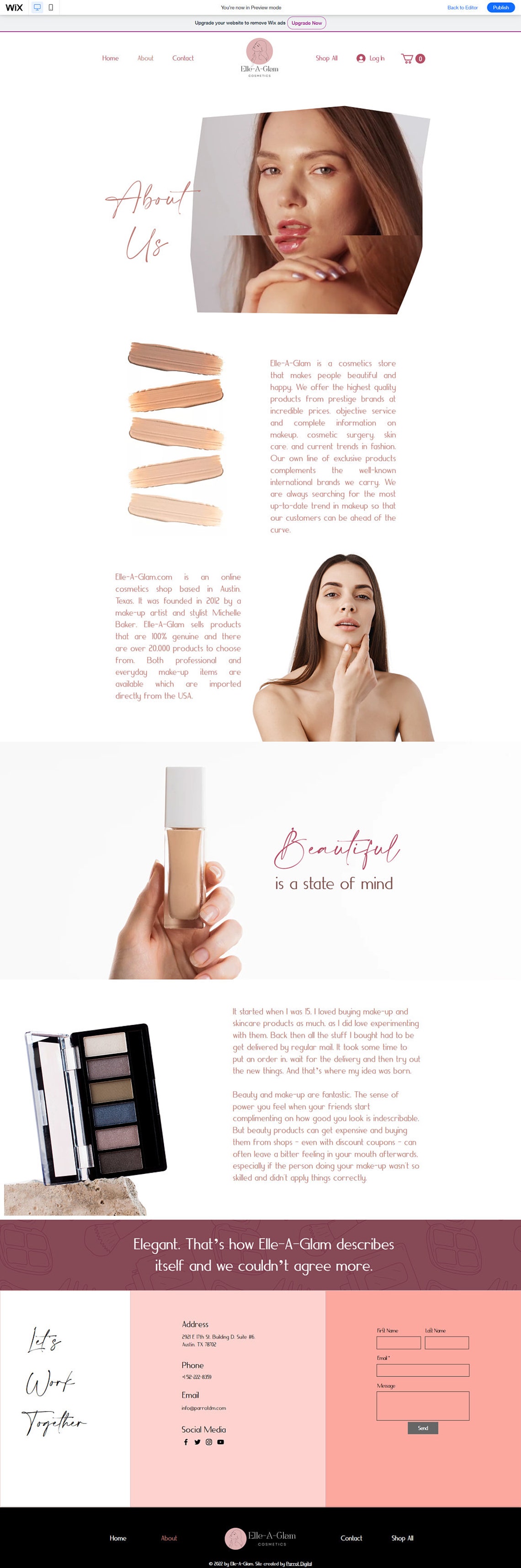 Wix Cosmetics Website Template | Website Template for Cosmetics E ...