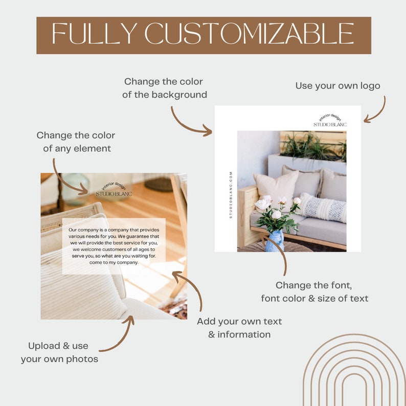 100 Social Media Posts for Interior Design Canva Templates Unique Canva ...