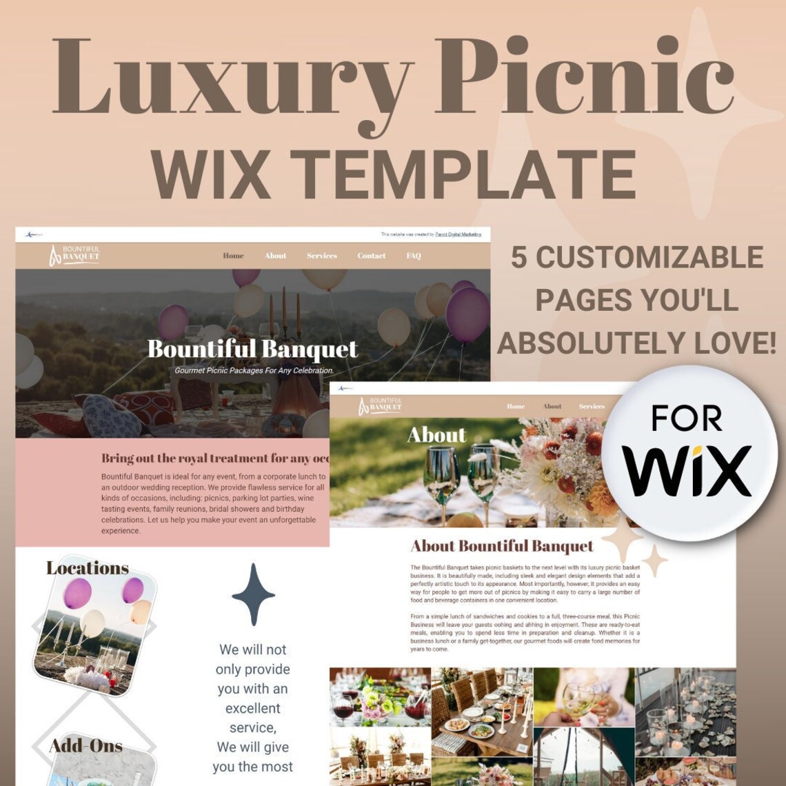 Wix Luxury Picnic Website Template | Website Template for Luxury Picnic ...