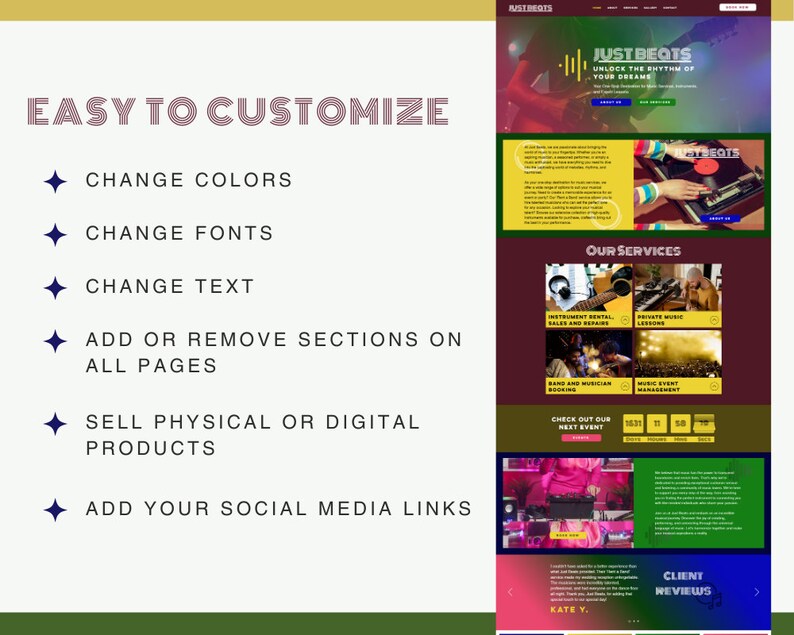 Just Beats Music Wix Template | Website Template for Music Businesses ...