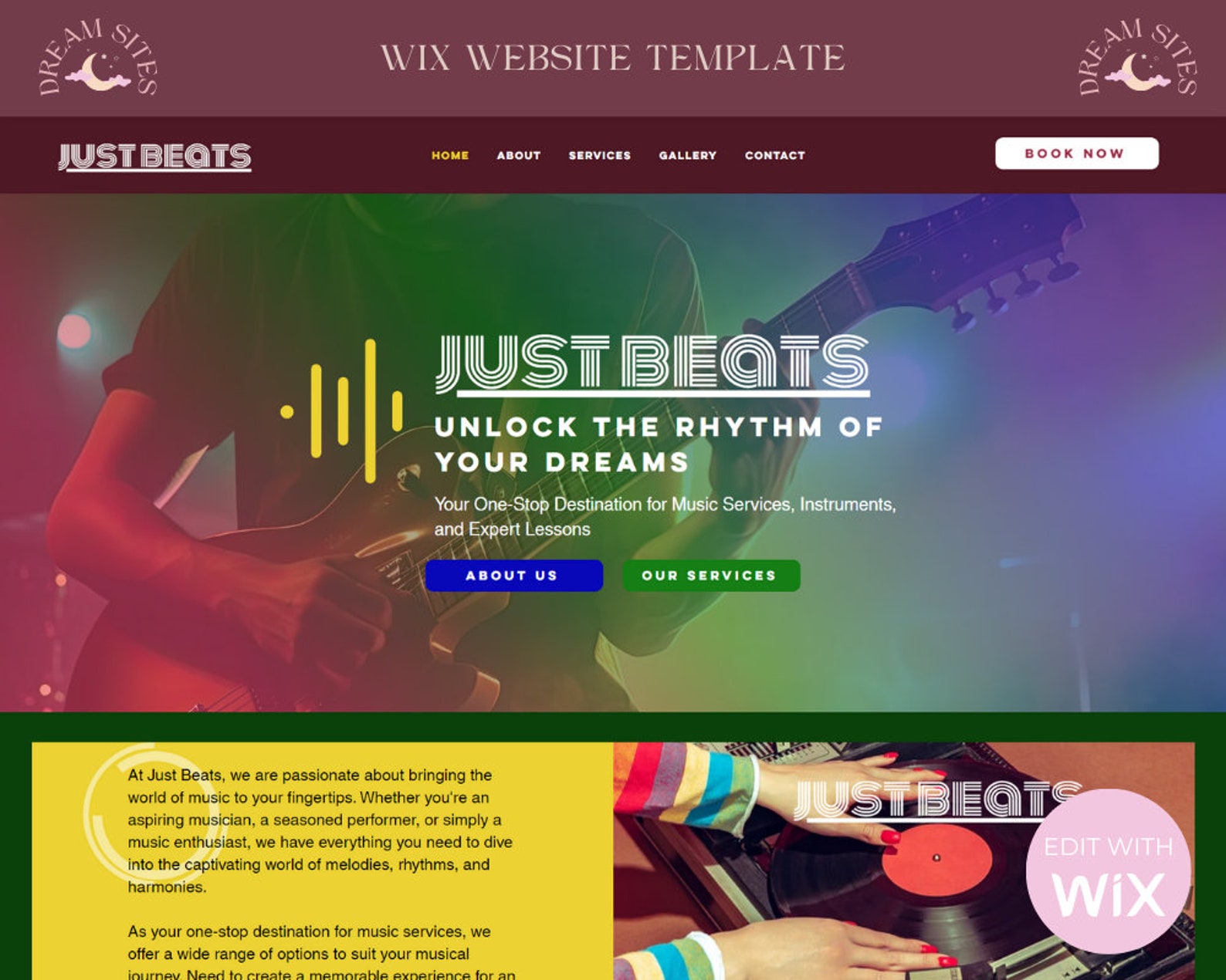 Just Beats Music Wix Template | Website Template for Music Businesses ...