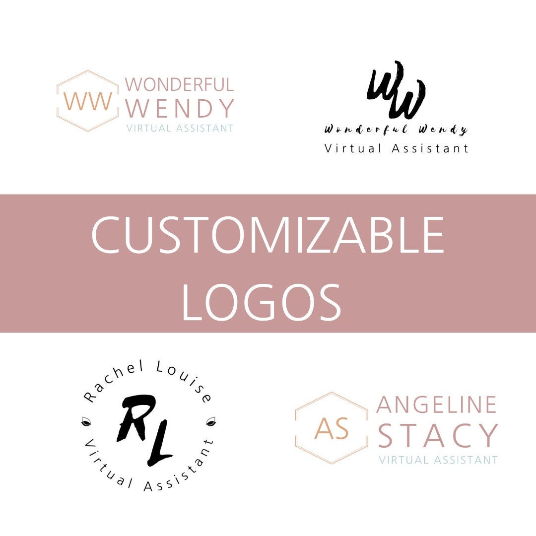 6 Virtual Assistant Business Logos | Logo Canva Template for Virtual ...