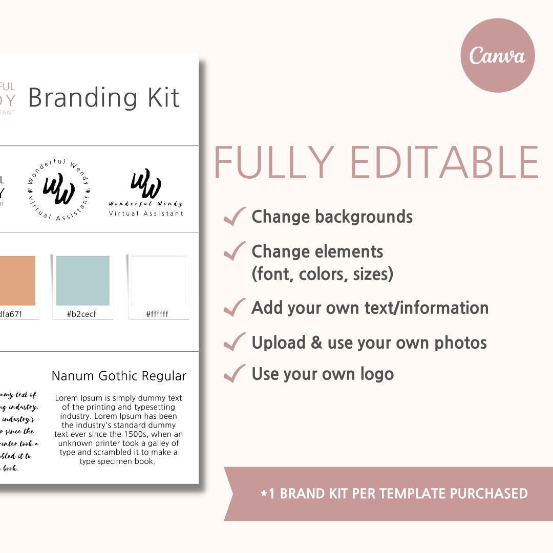 Virtual Assistant Brand Kit | Brand Kit for Virtual Assistants ...