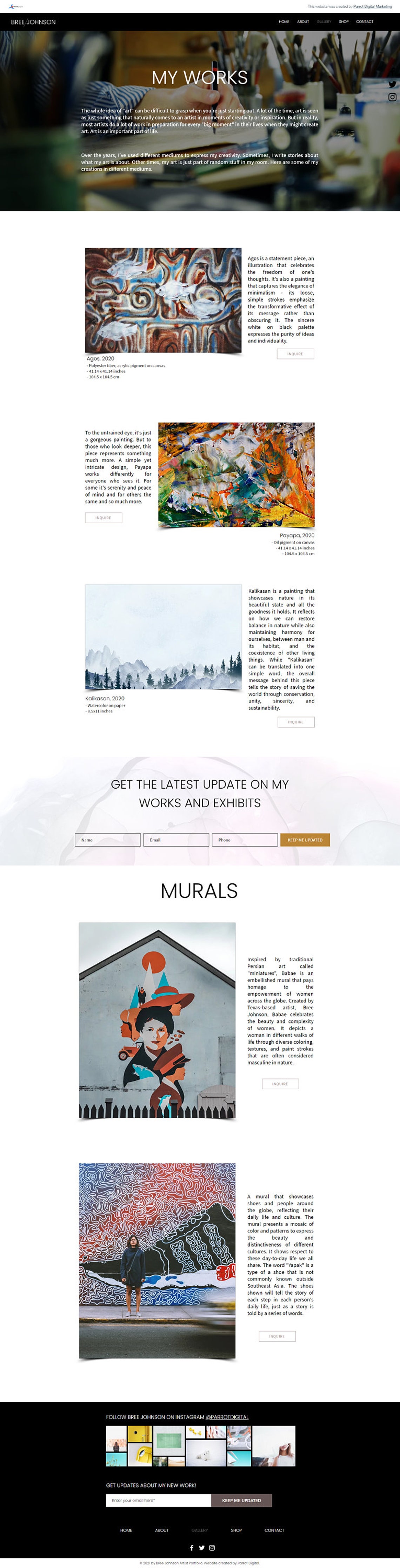 Wix Artist Portfolio Website Template | Website Template for Artist ...