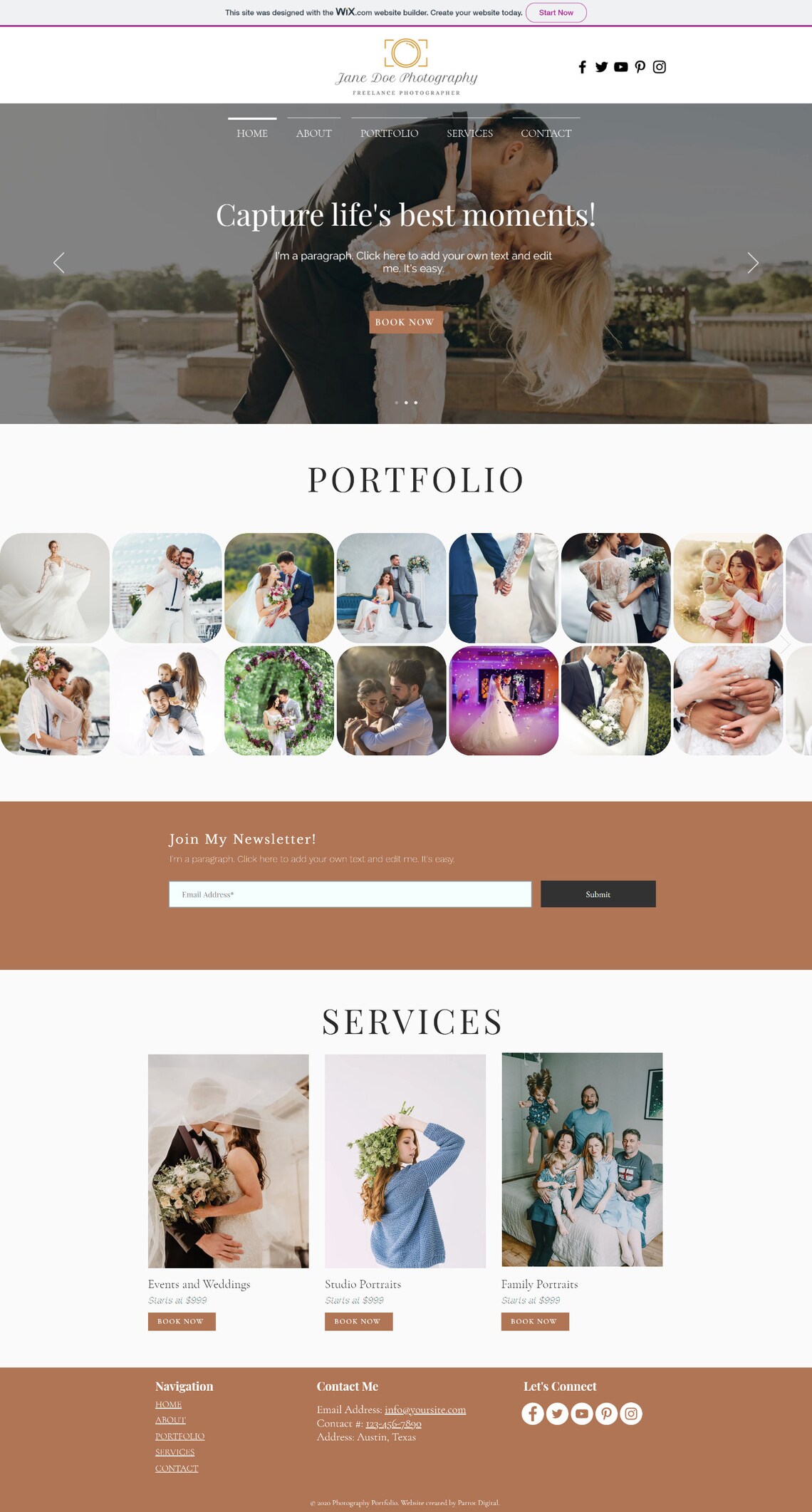 Wix Photography Website Template / Website for Freelance Photographers ...