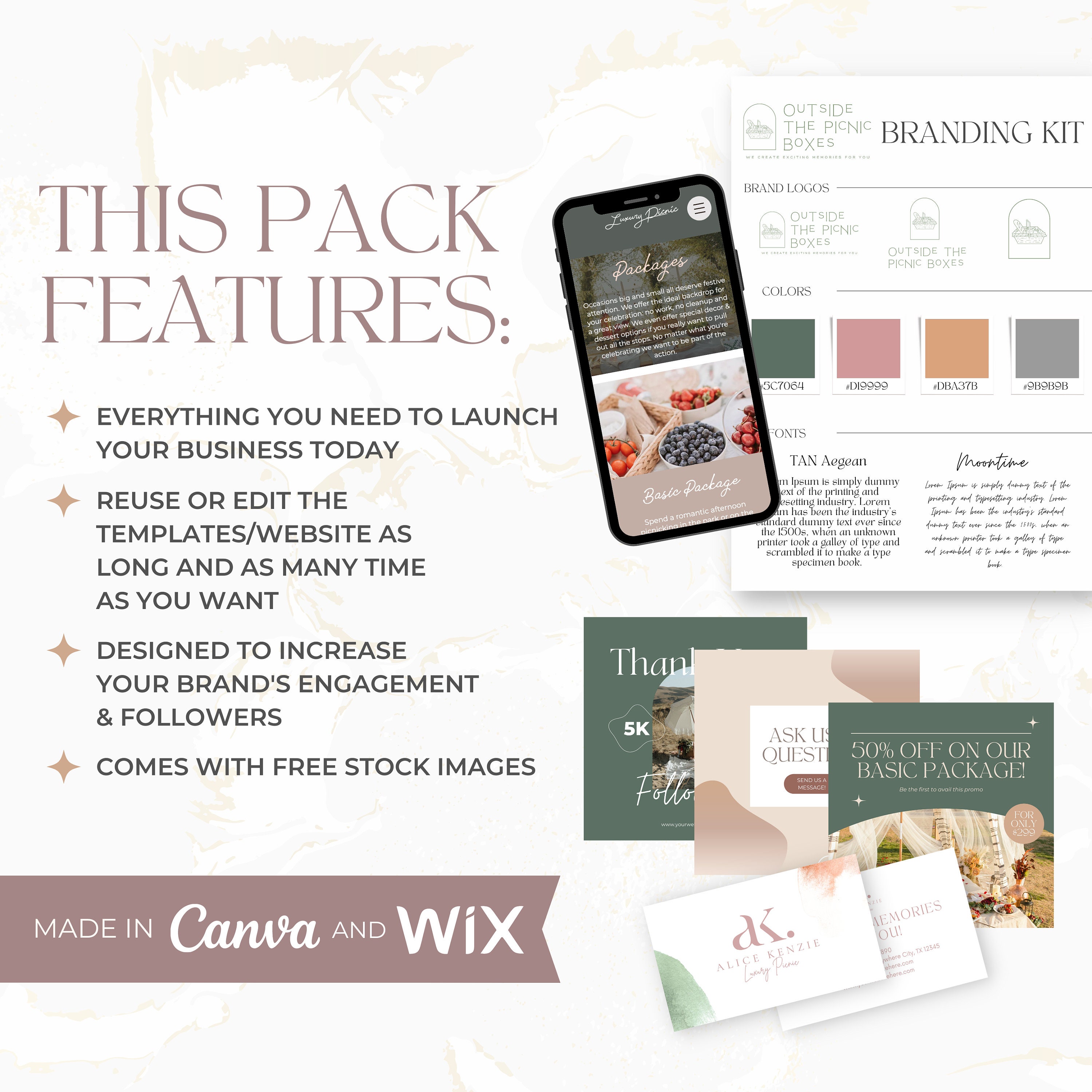 Ultimate Business Template Pack for Luxury Picnic Companies | Wix ...