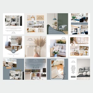 100 Social Media Posts for Interior Design | Canva Templates | Unique ...