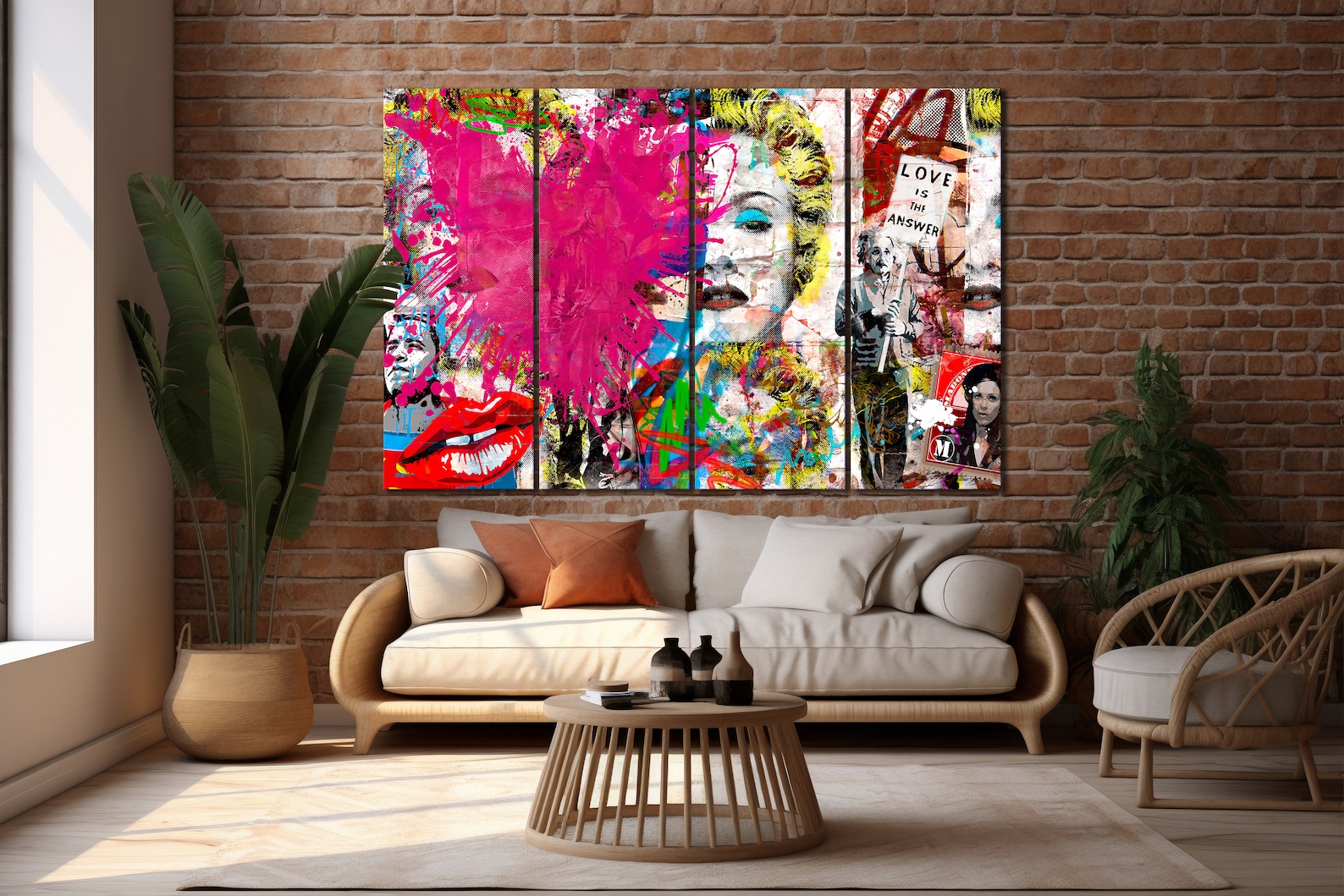 Banksy Collage Wall Art Print Modern Graffiti Wall Art Marilyn Painting ...