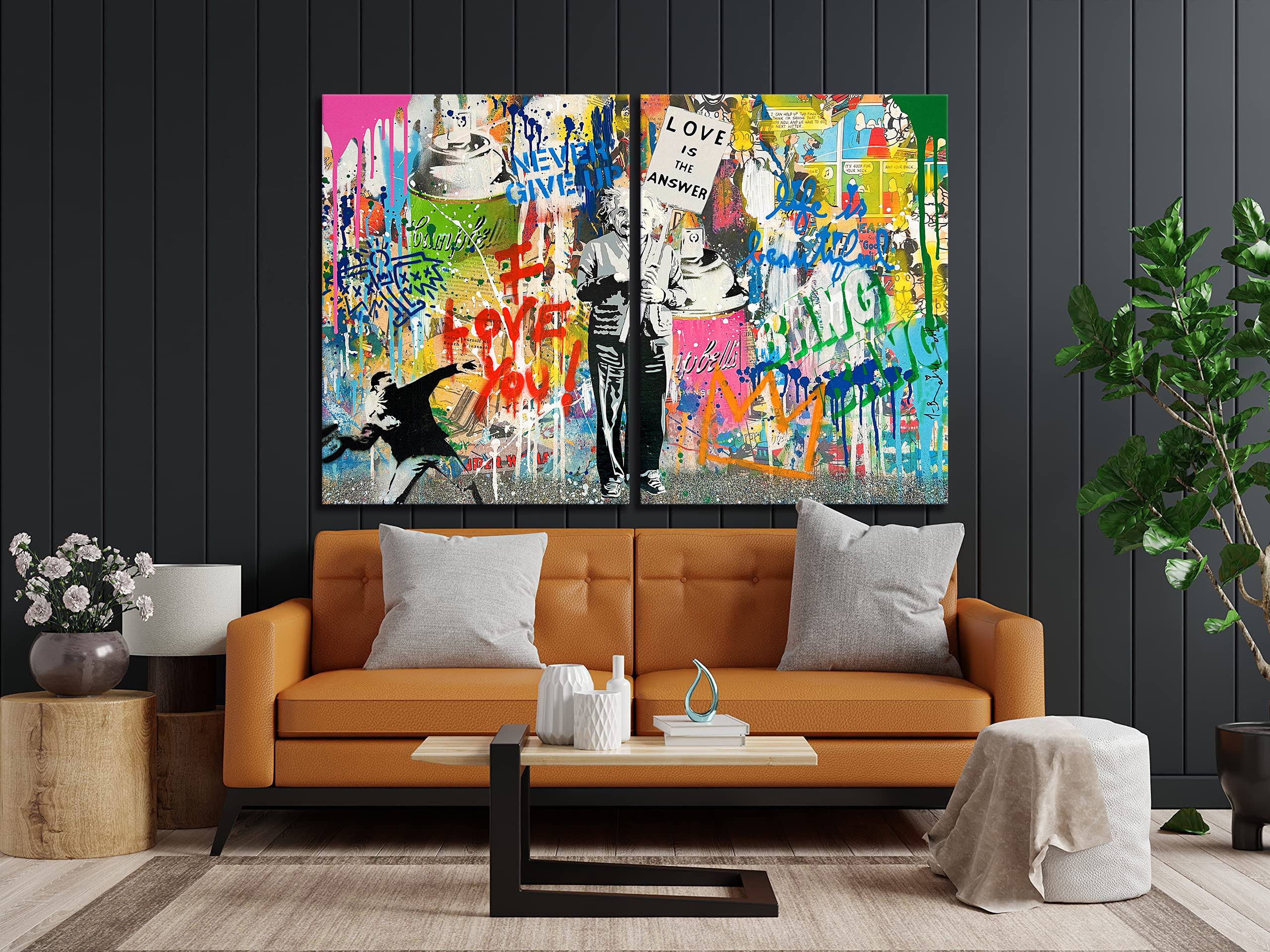 Life is Beautiful Banksy Wall Art Print Colorful Street Graffiti Wall ...