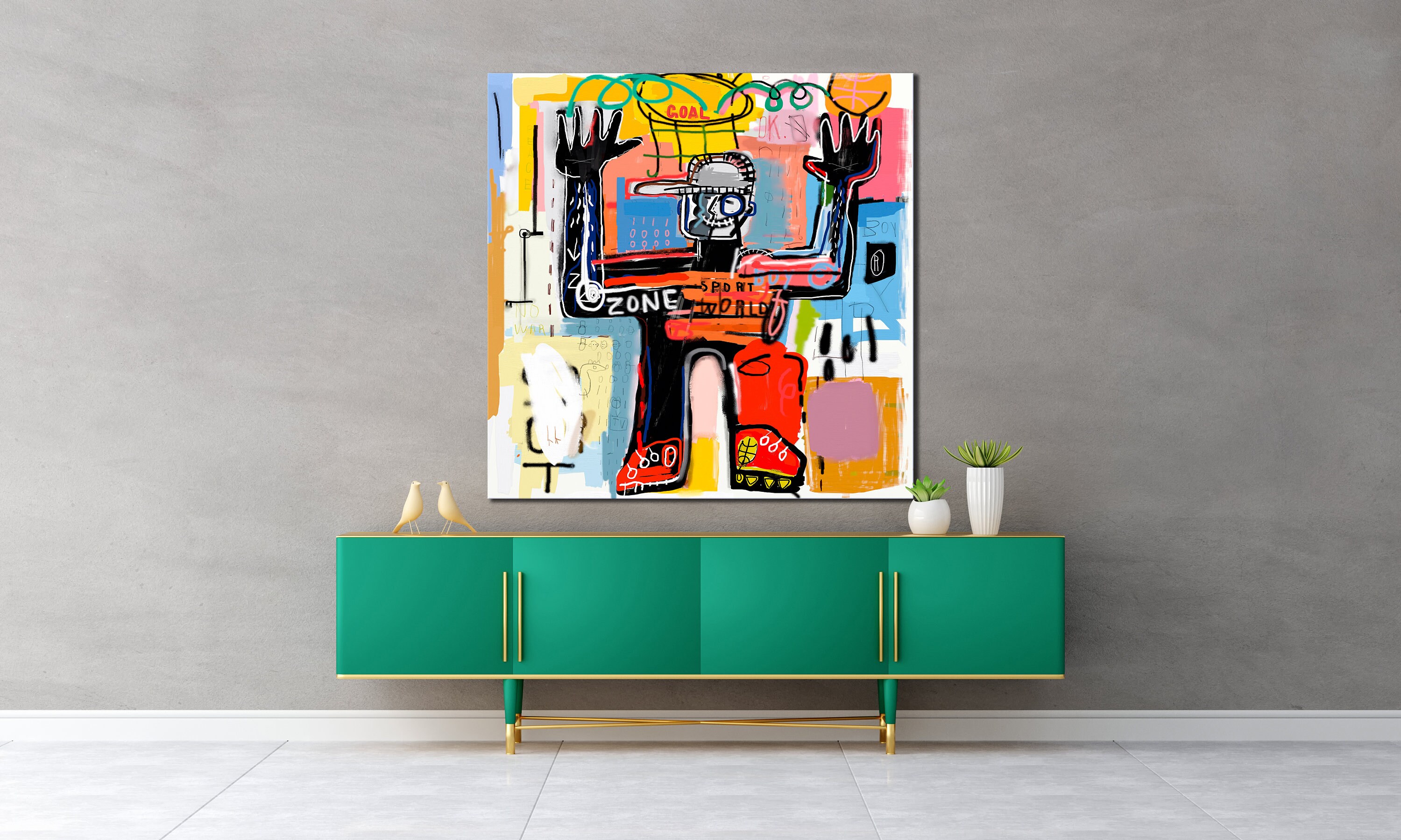 Basketball Basquiat Poster Wall Art Print Jean Michel Basquiat - Etsy